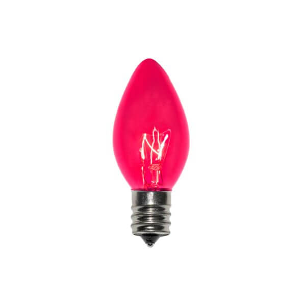 C7 Incandescent Transparent Pink Bulbs - Creative Displays