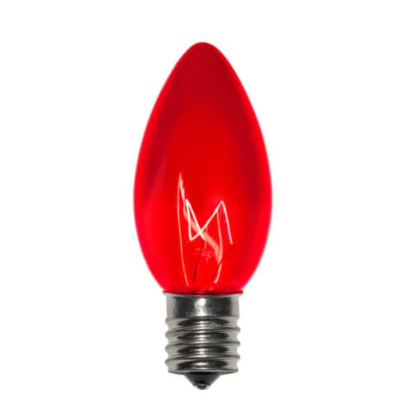 C9 Incandescent Transparent Red Bulbs - Creative Displays