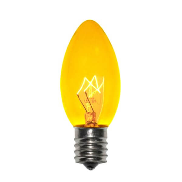 C9 Incandescent Transparent Yellow Bulbs - Creative Displays