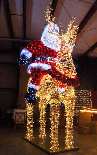 3D Santa On Stag Holiday Lighting Display- Creative Displays
