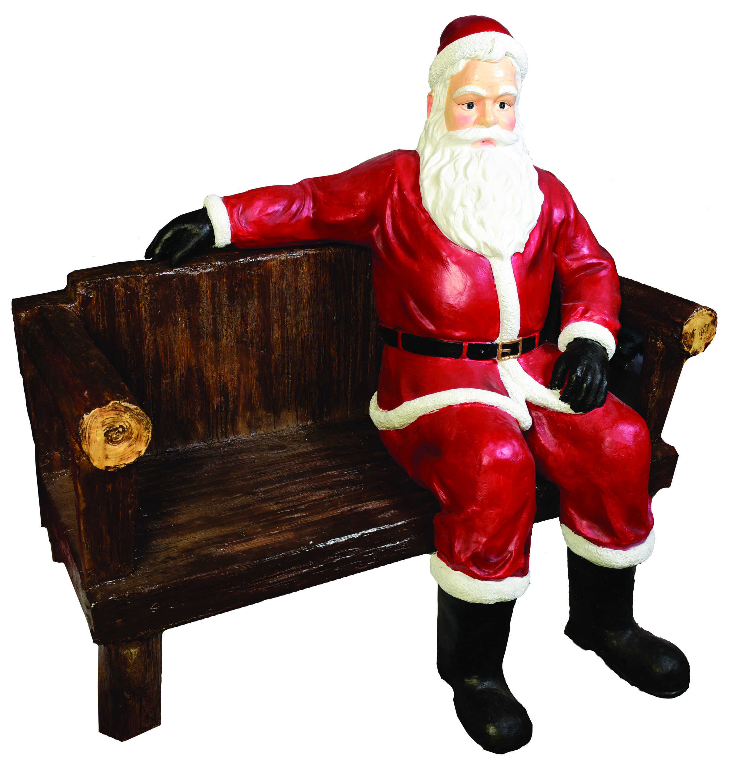 5' Santa Sitting on a Bench - Creative Displays